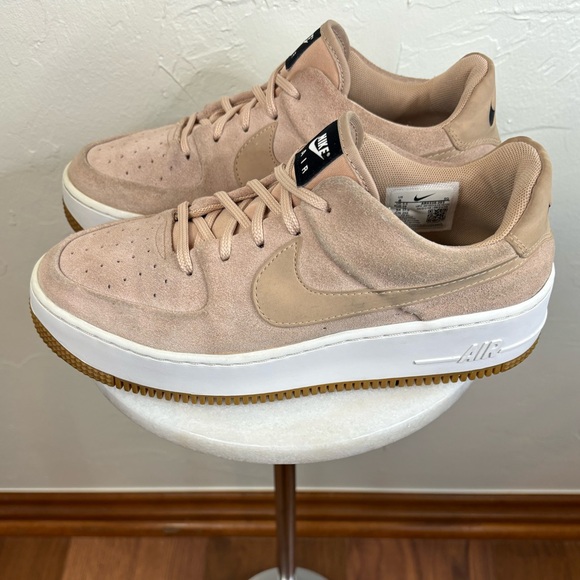 Nike | Shoes | Nike Womens Air Force Af1 Sage Low Beige White Pink ...